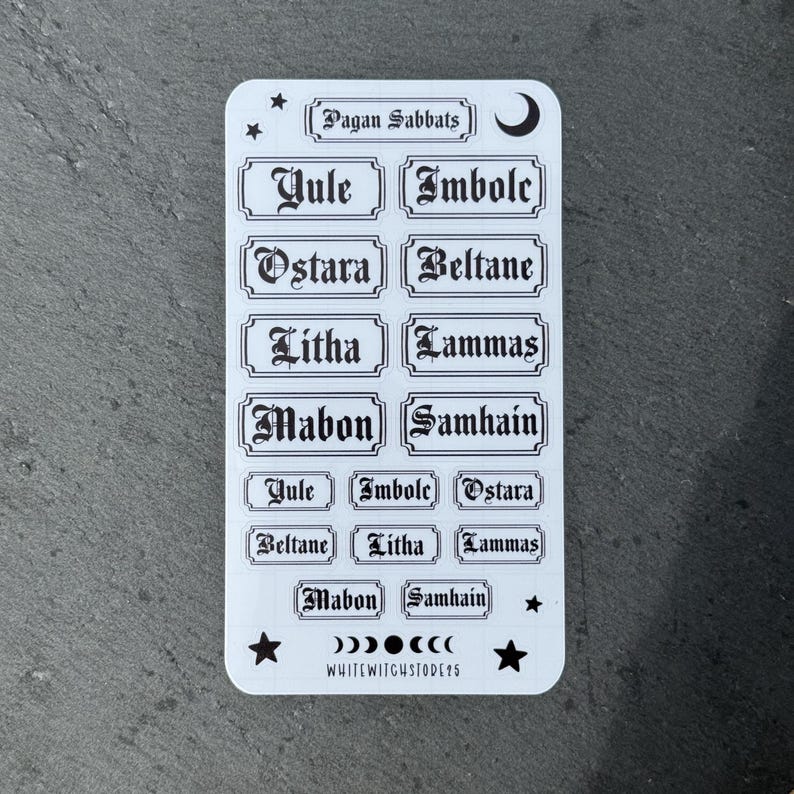 Clear Pagan Planner Stickers: Wiccan Sabbats, Wheel of the Year - Etsy
