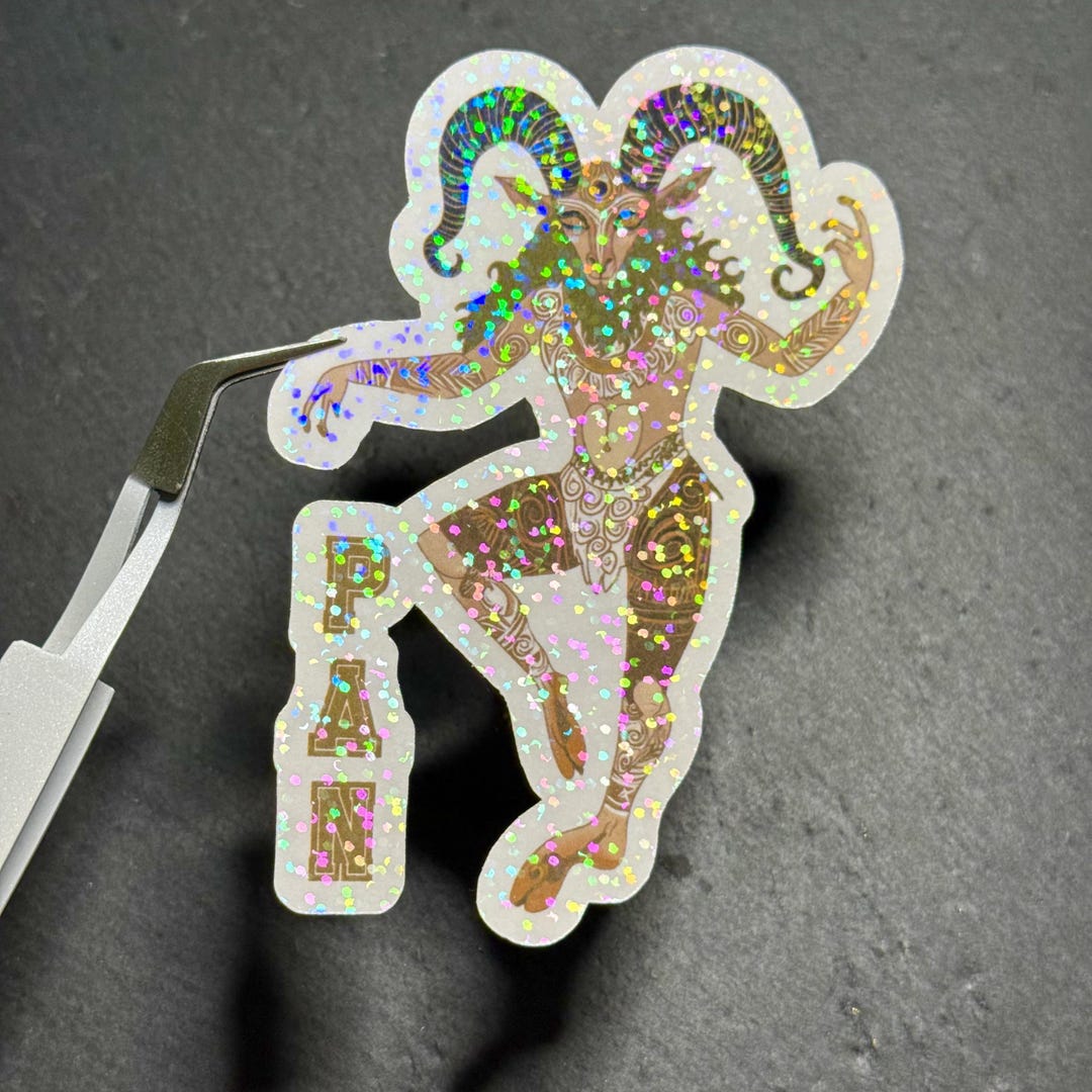Holographic God Pan Sticker: Greek Mythology Vinyl Decal - Etsy