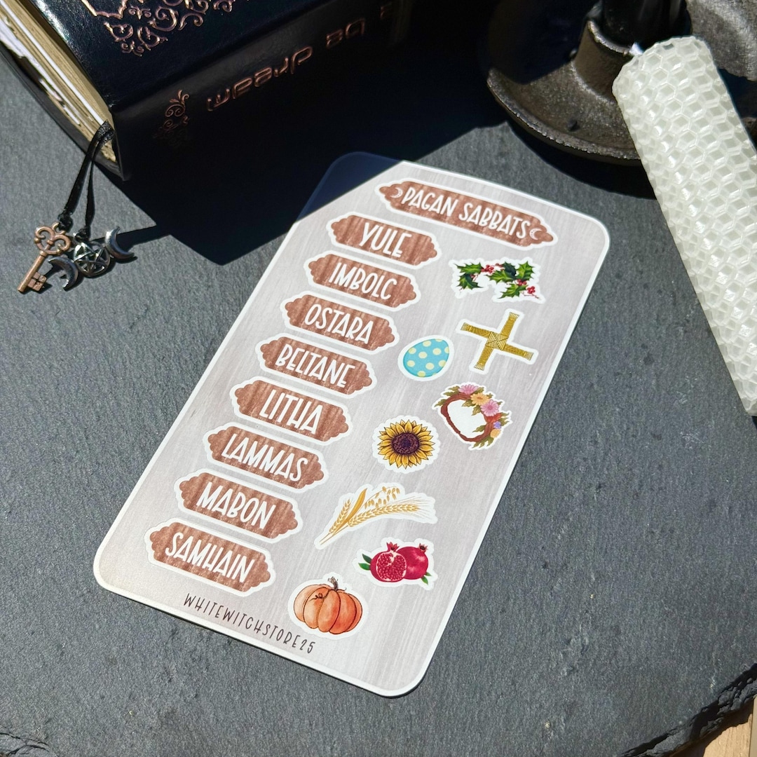 Pagan Sabbats Vinyl Sticker Sheet: Wiccan Planner & Grimoire - Etsy