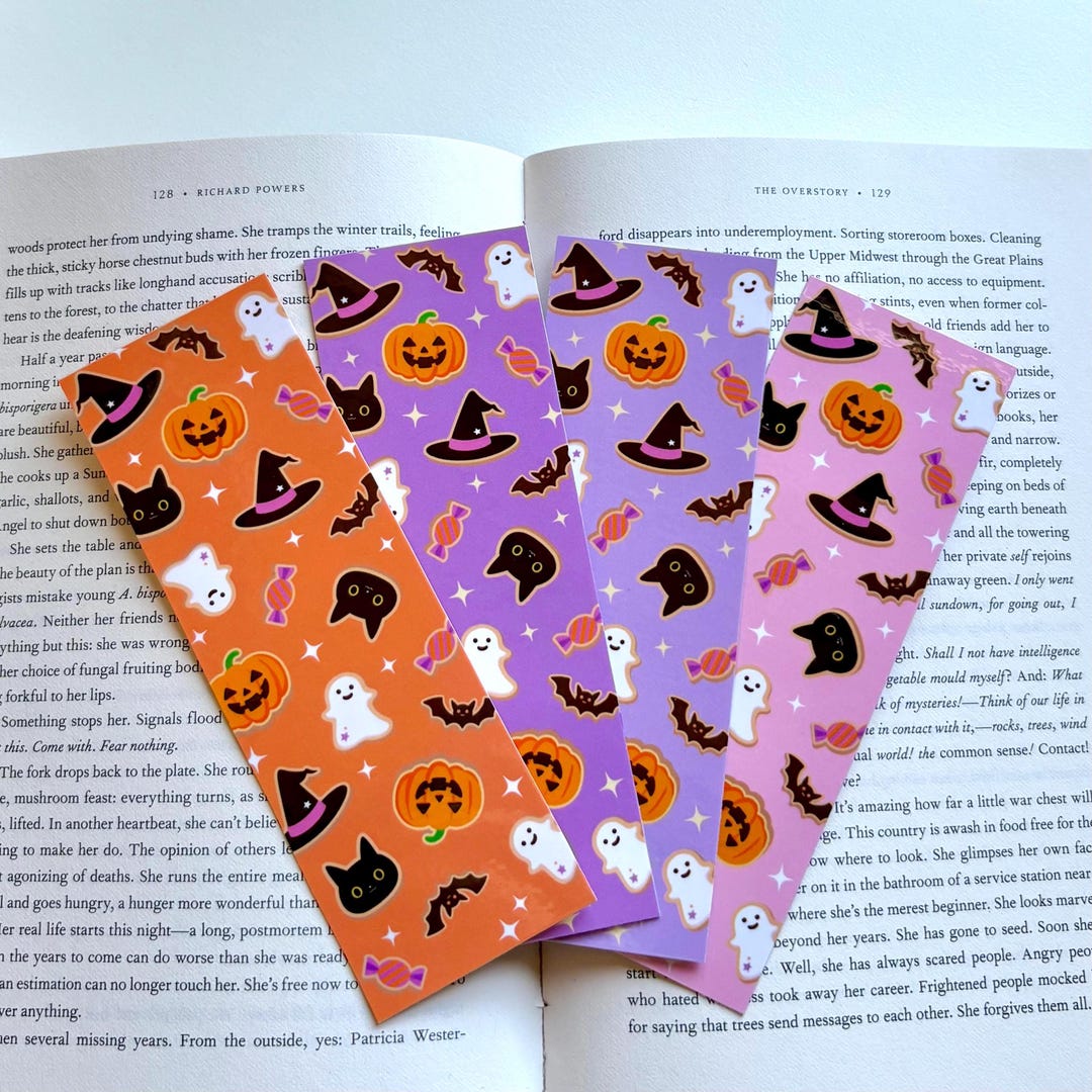 Cute Halloween Bookmark | Fall Autumn Spooky Design | Ghost Pumpkin Cat ...