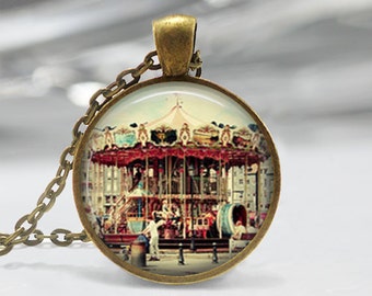 Merry Go Round Necklace Carousel Horse State Fair Amusement | Etsy