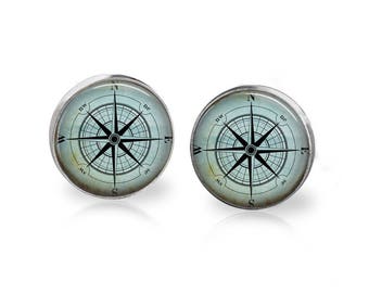 Nautical Compass Keychain Compass Rose Mariner's | Etsy