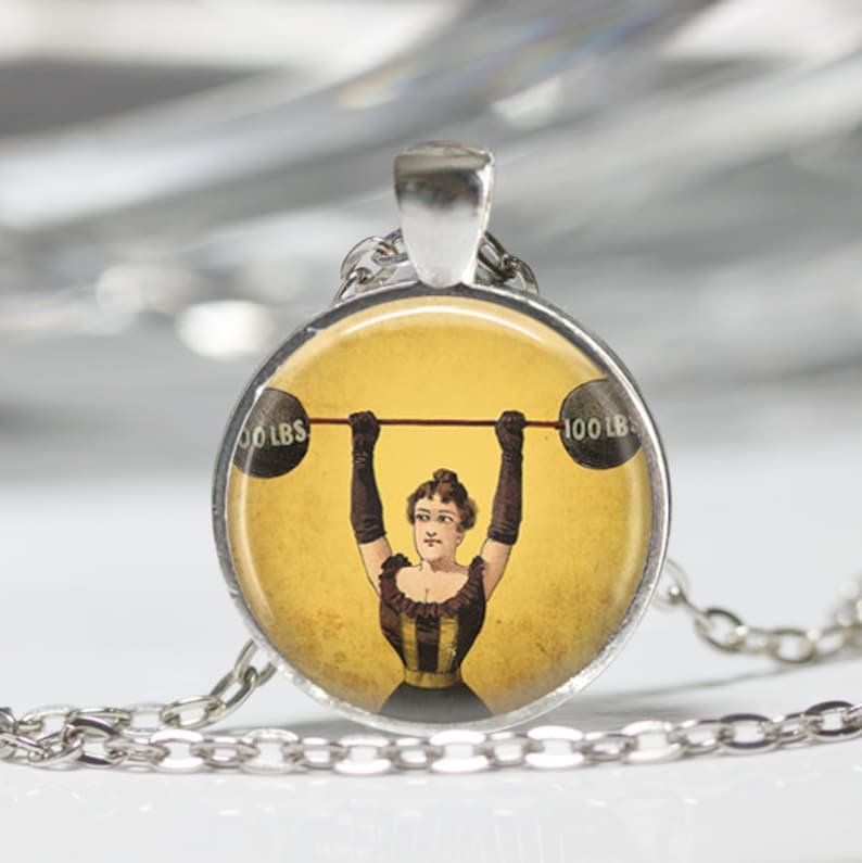 Strong Woman Necklace Weight Lifting Circus Freakshow Sideshow - Etsy