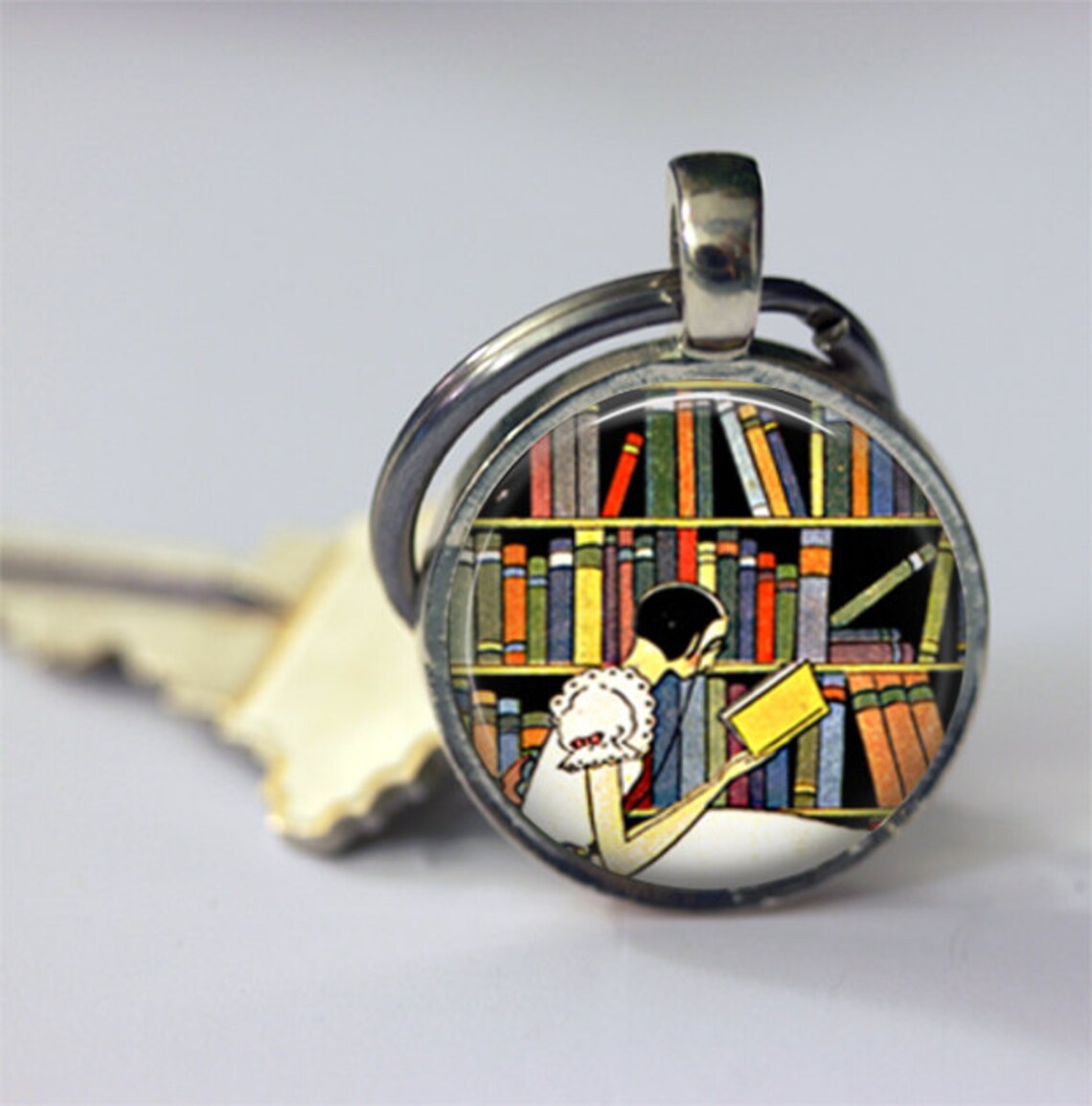 Library Keychain for Librarians Book Lovers Readers Key Chain | Etsy