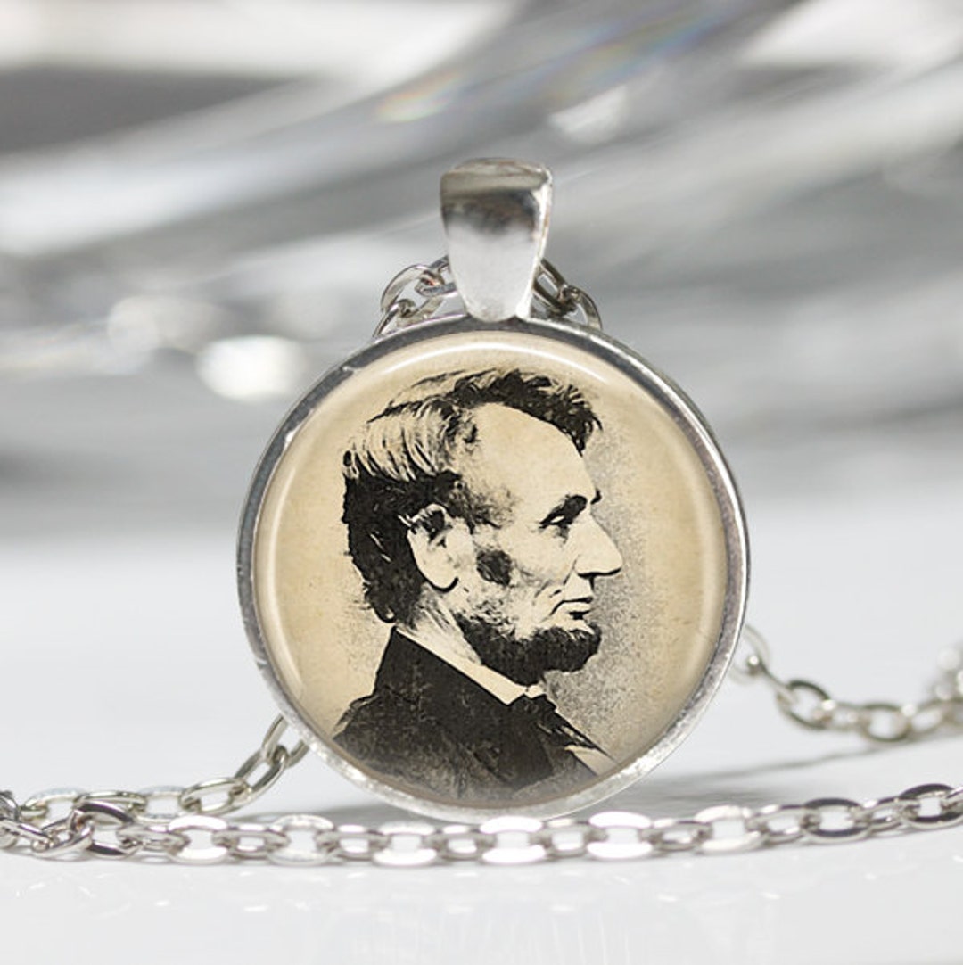 Abraham Lincoln Necklace United States American Presidents Art Pendant ...