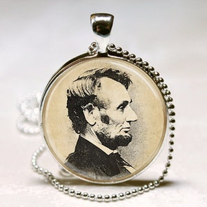 Abraham Lincoln Necklace United States American Presidents Art Pendant ...