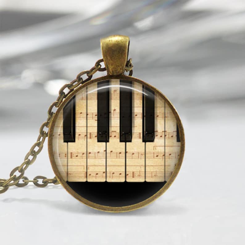 Piano Necklace Sheet Music Jewelry Piano Keys Keyboard - Etsy