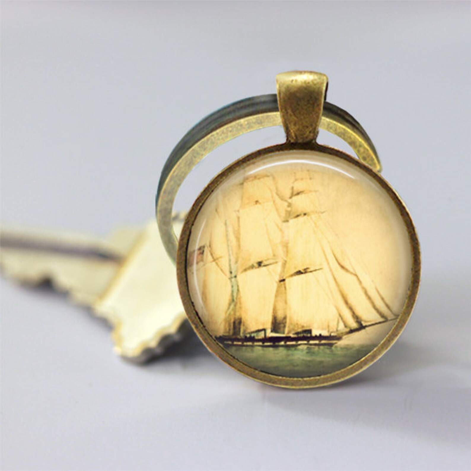 Vintage Ship Nautical Key Chain Sailboat Pirate Ocean | Etsy