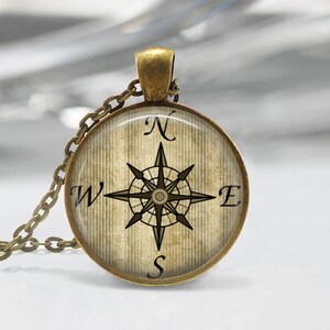 Nautical Jewelry Compass Necklace Windrose Beach Art Pendant - Etsy