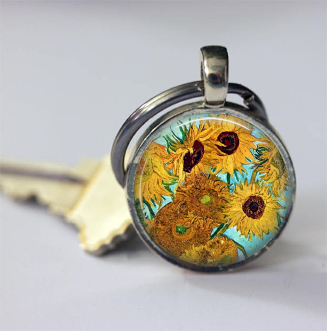 Vincent Van Gogh Sunflowers Keychain Fine Art Famous Painting Purse ...