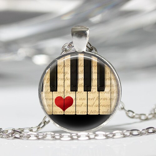 Piano Necklace Sheet Music Jewelry Piano Keys Keyboard - Etsy