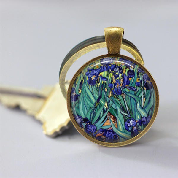 Vincent Van Gogh Keychain Irises Key Fob Famous Painting Fine | Etsy