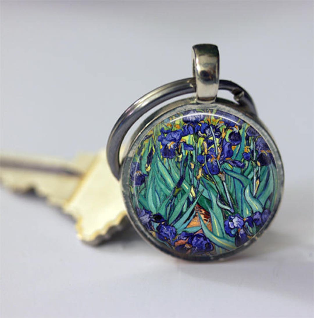 Vincent Van Gogh Keychain Irises Key Fob Famous Painting Fine Art Key ...