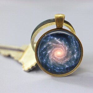 Spiral Galaxy Key Chain, Galaxy Key Ring, Astronomy, Cosmos, Outer ...
