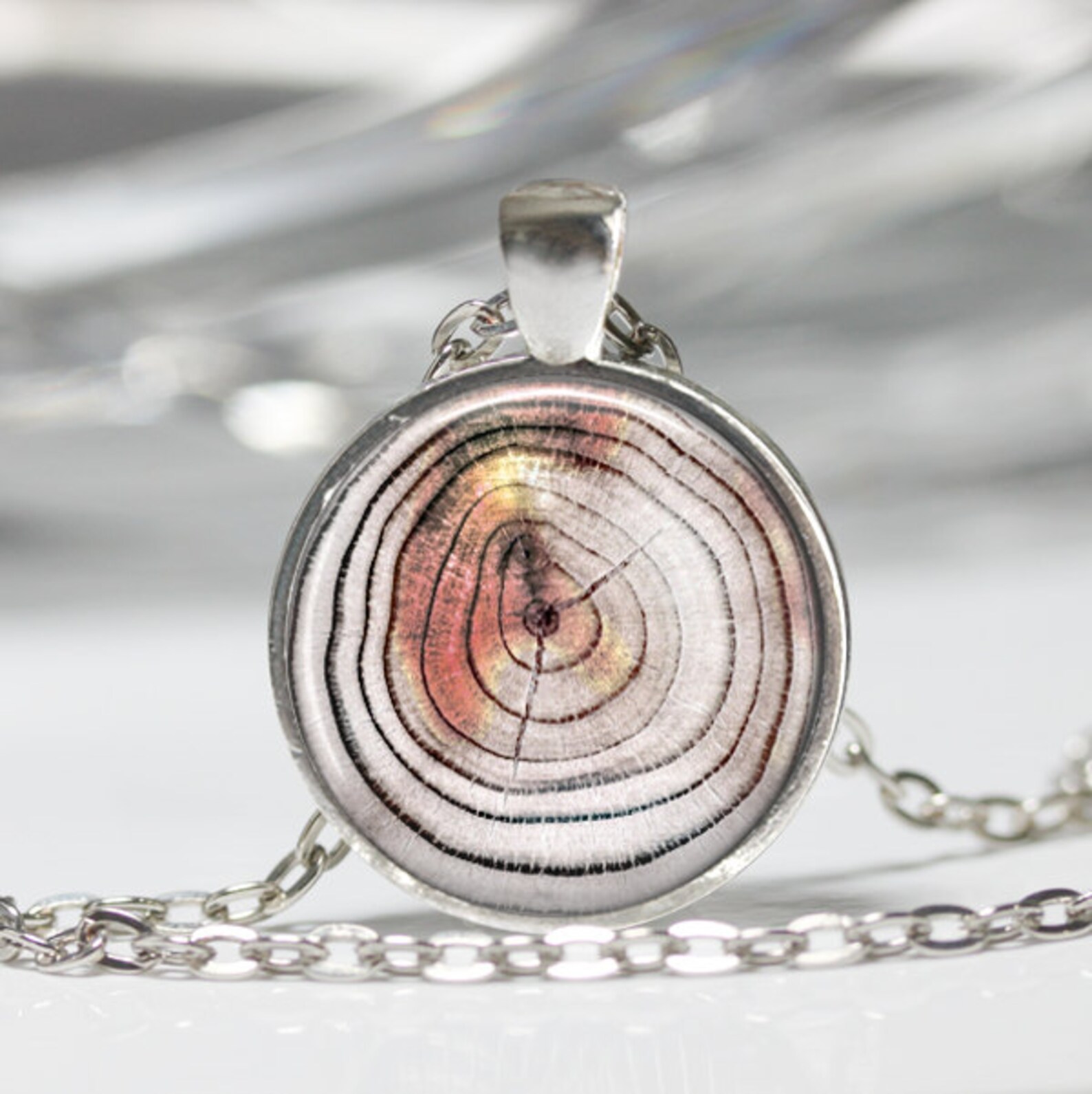 Tree Ring Necklace Brown Tree Jewelry Nature Art Pendant in | Etsy