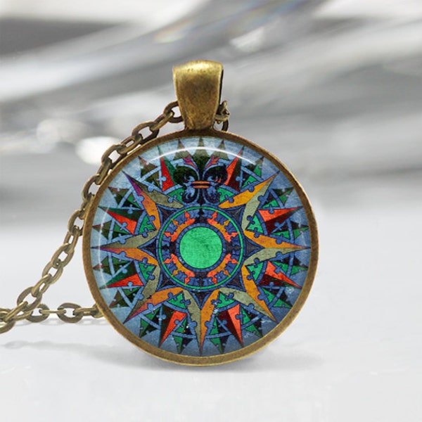 Compass Rose Pendant - Etsy