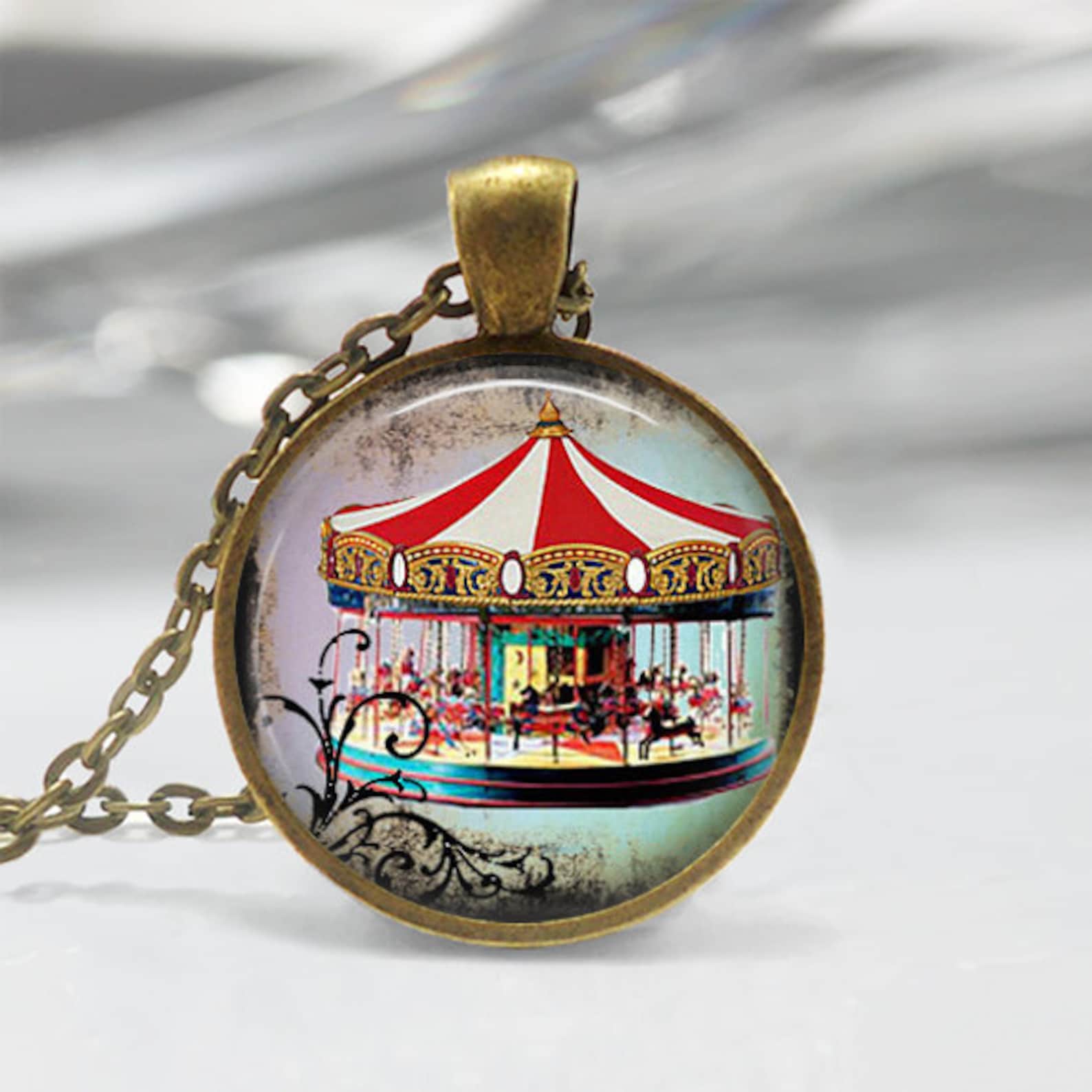 Merry Go Round Necklace Carousel Jewelry Carousel Horse Circus | Etsy