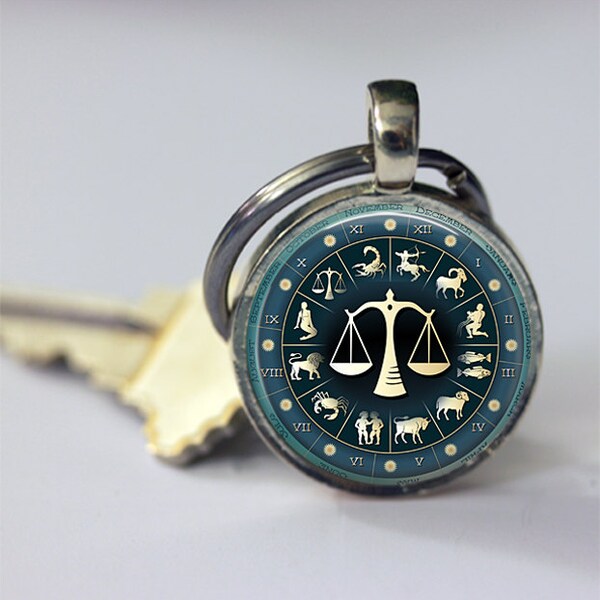 Libra Keychain - Etsy