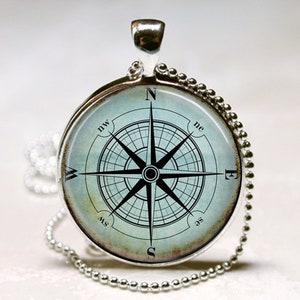 Nautical Compass Necklace Compass Rose Mariner's Jewelry Nautical Ship ...