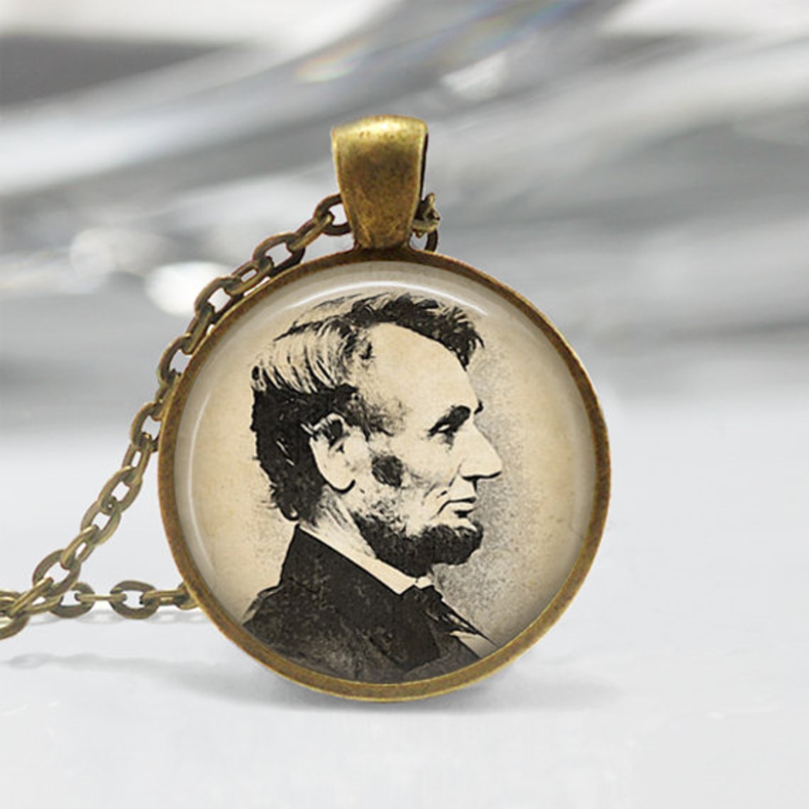 Abraham Lincoln Necklace United States American Presidents Art - Etsy