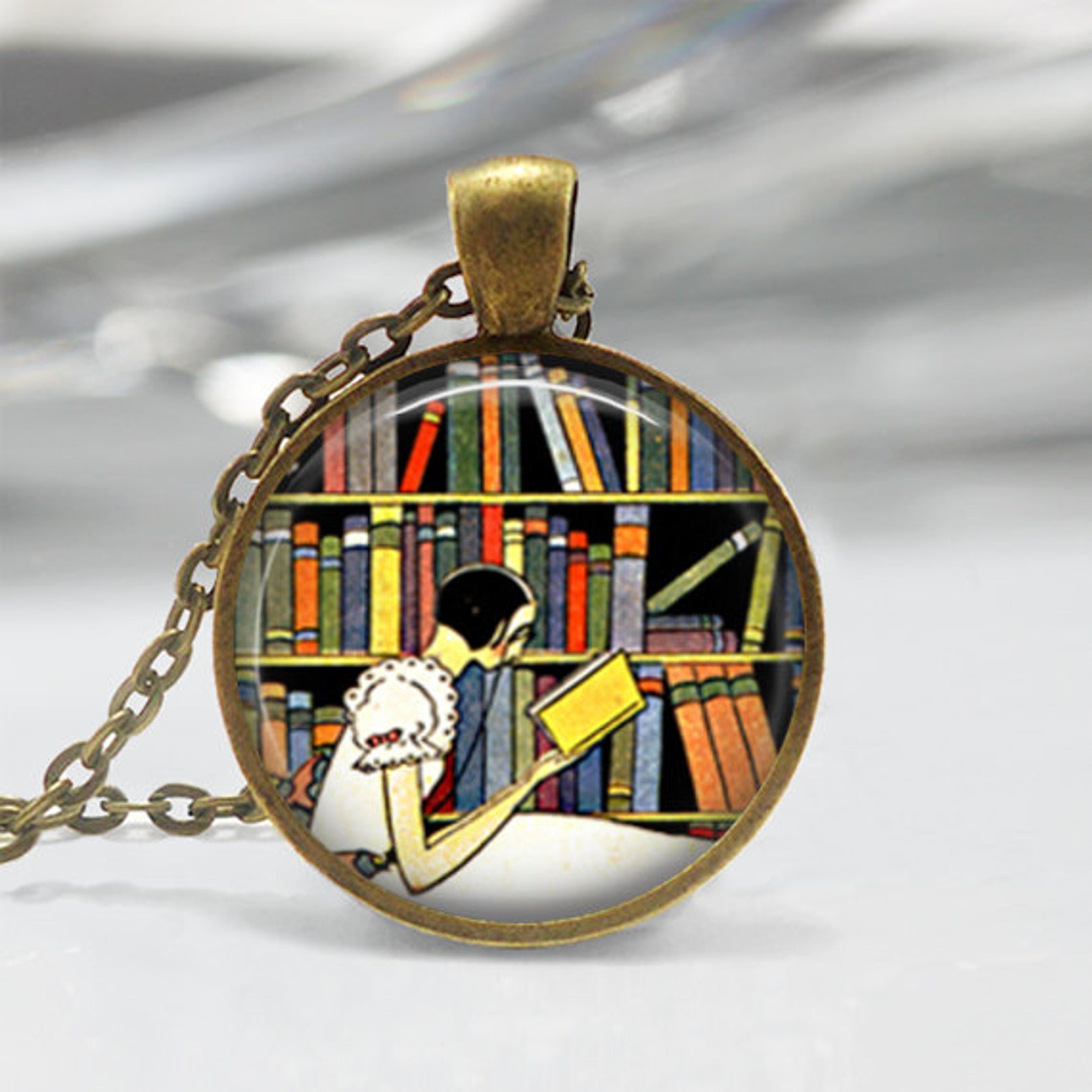 Librarian Necklace Book Jewelry Reading Bibliophile Library - Etsy
