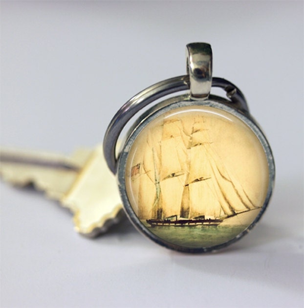 Vintage Ship Nautical Key Chain Sailboat Pirate Ocean | Etsy
