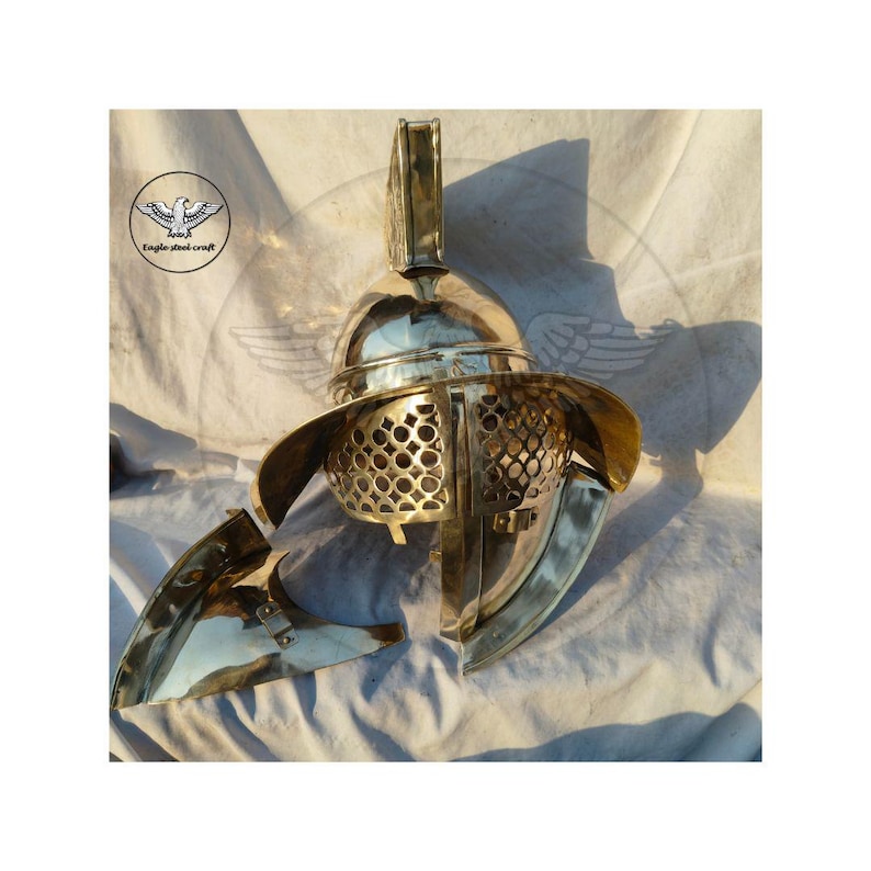 Roman Murmillo Gladiator Helmet Replica – Handcrafted Brass 1.5 Mm ...