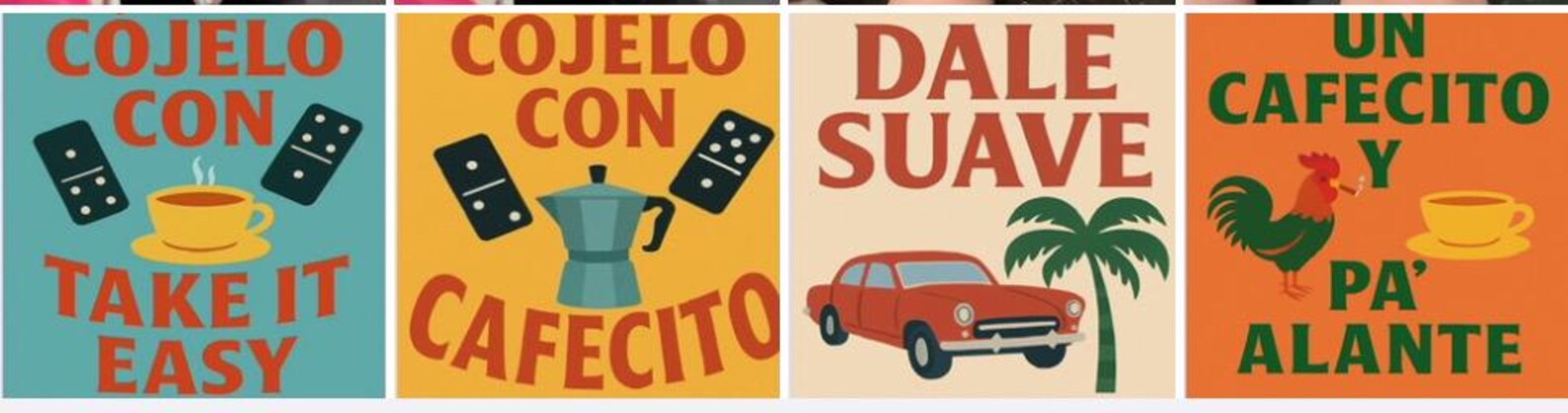 Printable Cuban Wall Art Set of 4 – Bilingual Spanish Sayings – Vintage ...