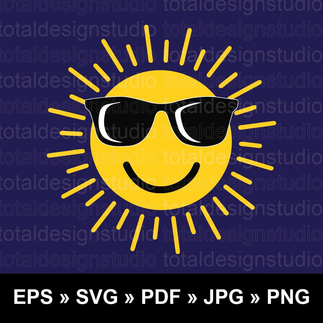 Sun - Digital Download - Summer Clipart - Happy Sun - Eps - Svg - Png ...
