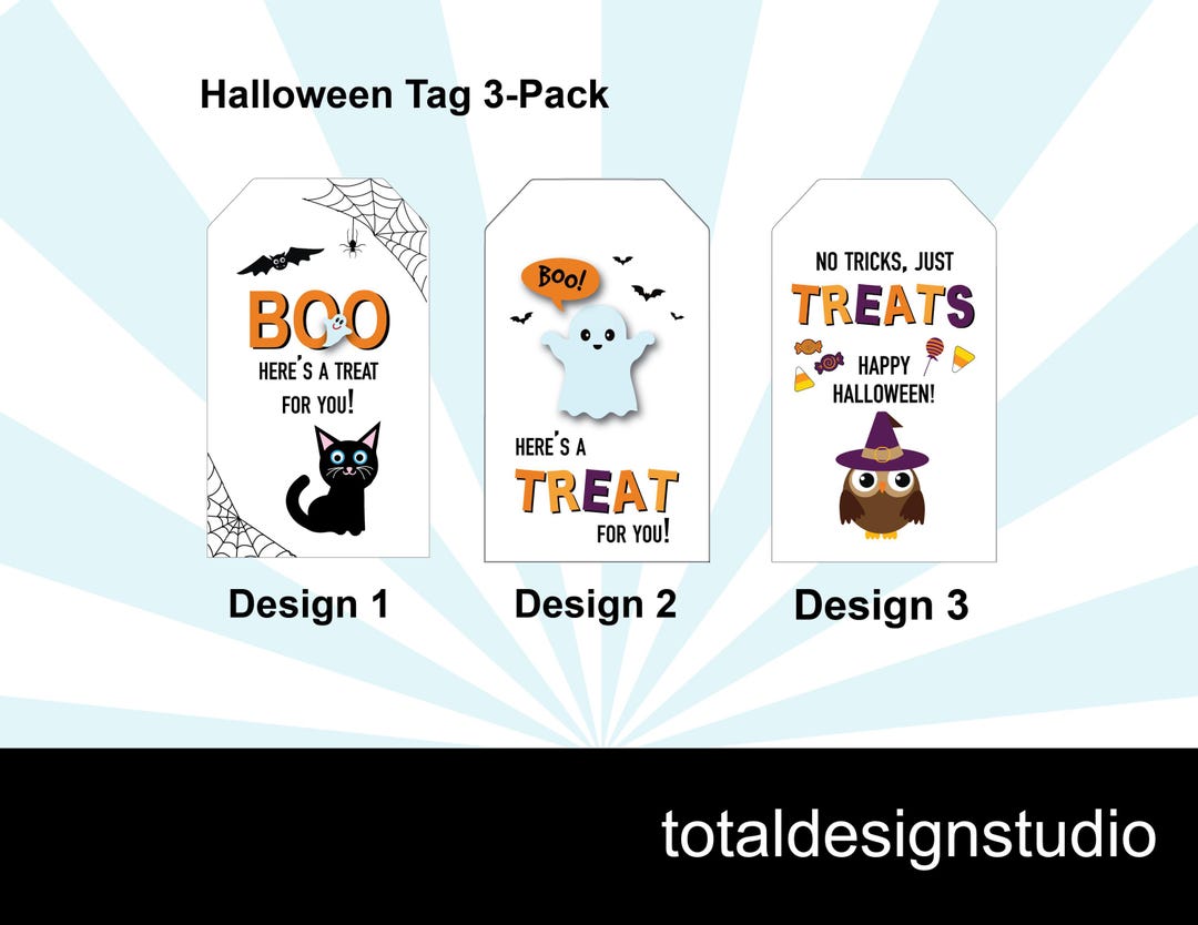 Printable Halloween Favor Tags, Boo Tags, Trick or Treat Favor Tags ...