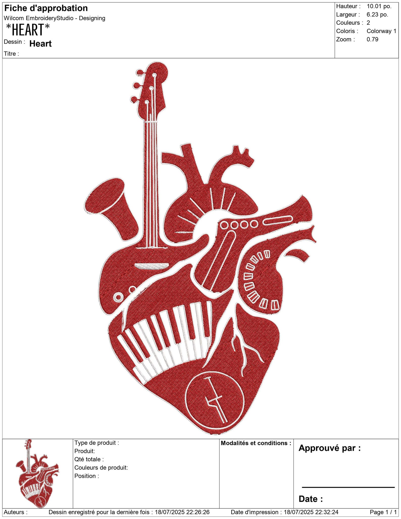 Musical Heart Embroidery Design: Anatomical Instruments (digital File ...