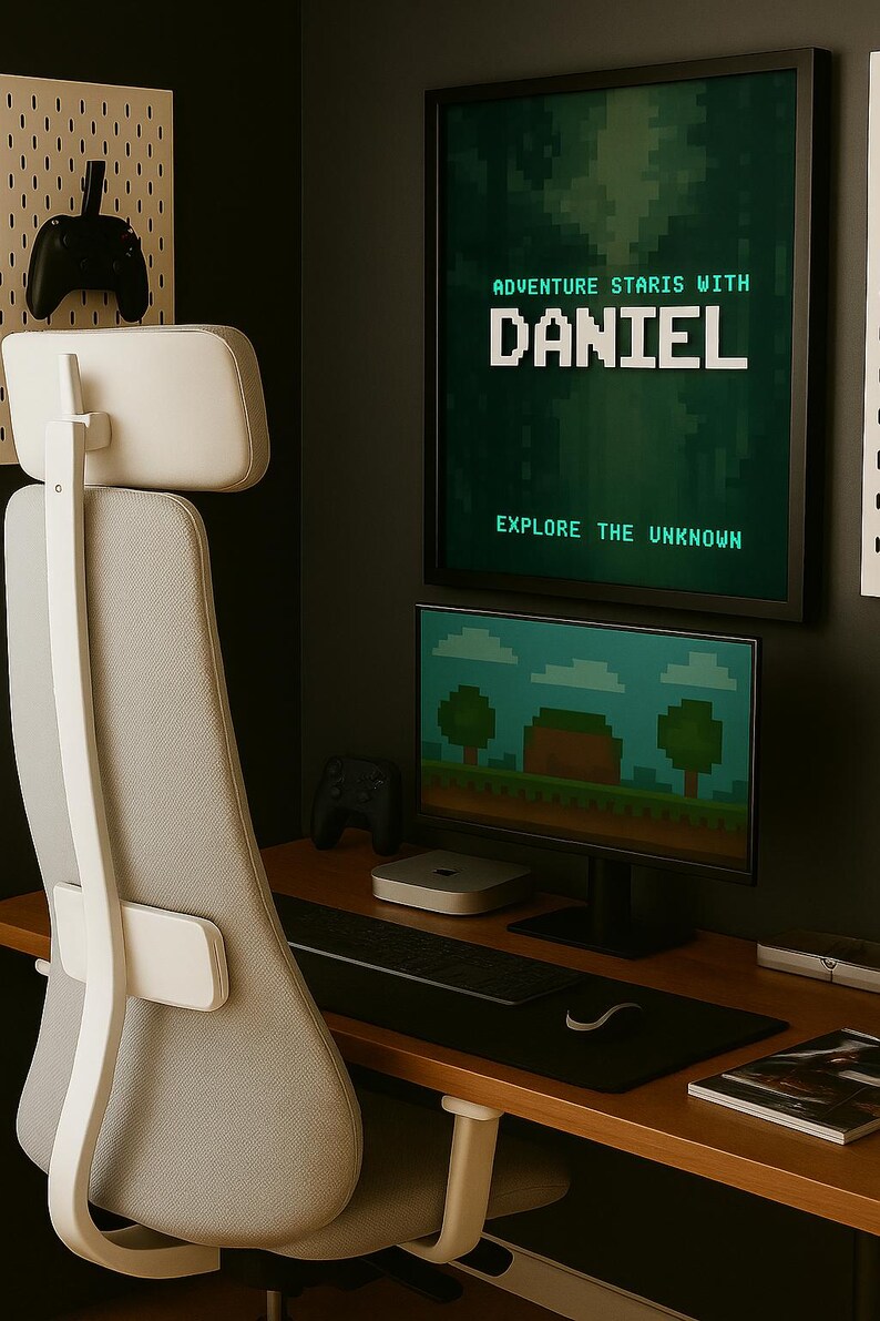 Personalized Gamer Room Decor: Pixel Art Name Print (digital Download ...