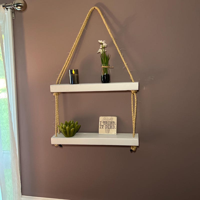 Hanging Rope Shelf - Etsy