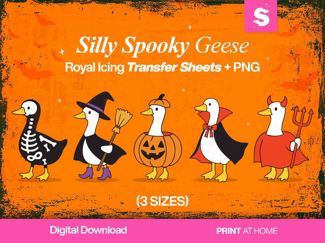Spooky Goose Royal Icing Transfer Sheets: Halloween Cookie Decor (PDF ...