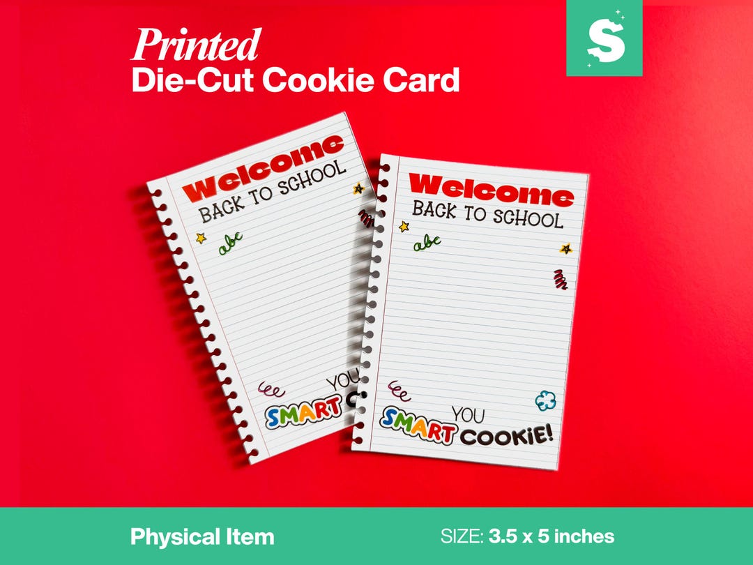 Back to School Smart Cookie Card: Pre-cut Cookie Packaging - Etsy