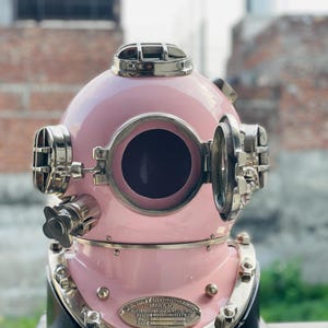 Diving Helmet | Pink Coated Diving Helmet | Deep Sea Scuba Divers ...