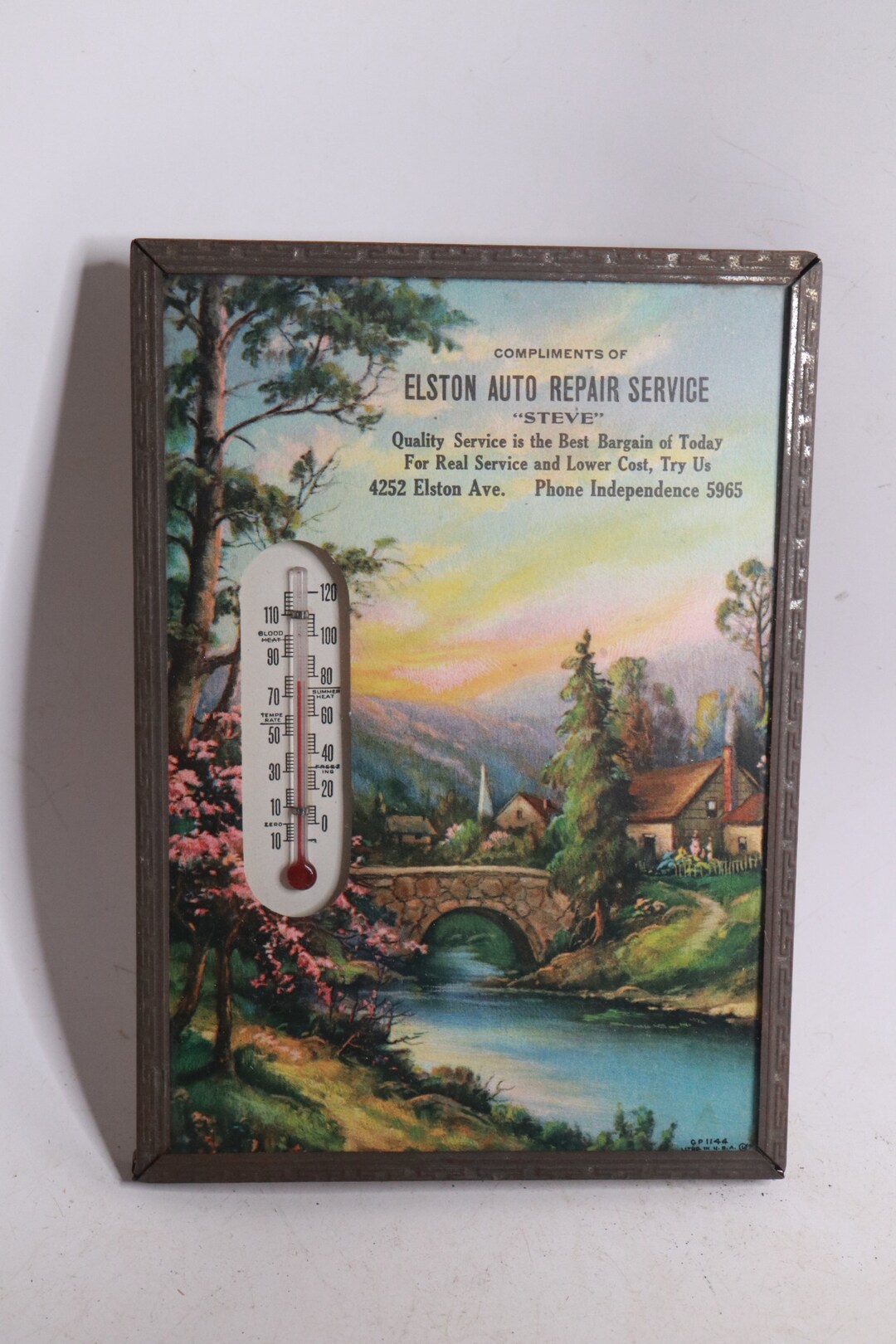 Antique Advertising Thermometer - Wall Plaque - Stamped Tin Frame ...