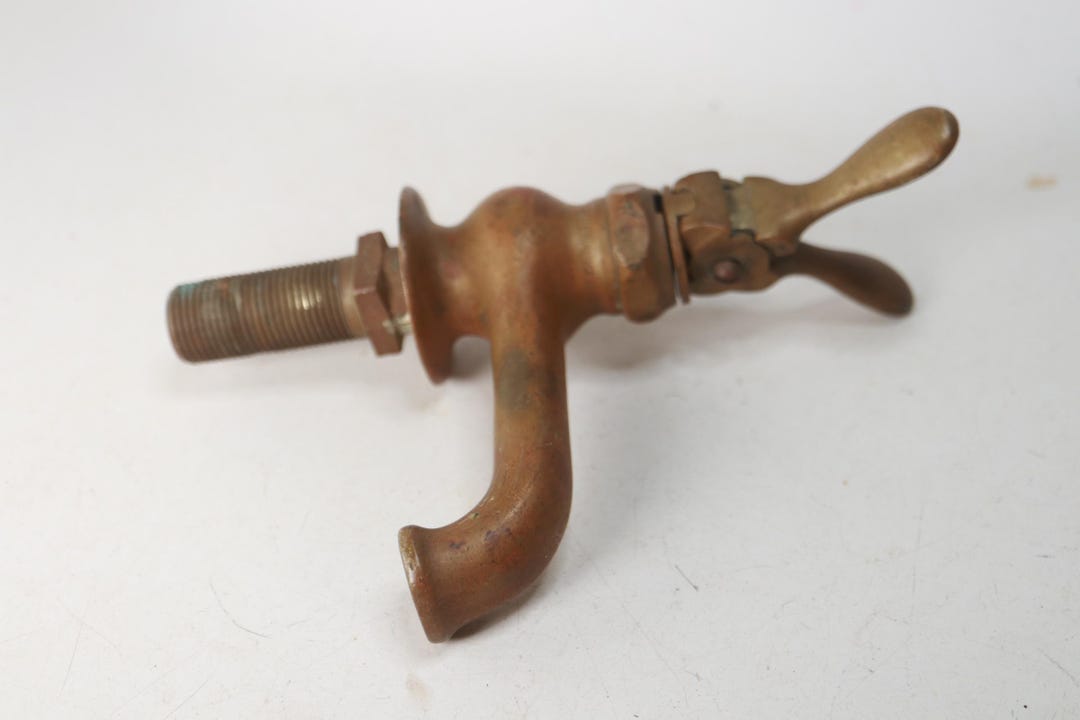 Vintage Brass Spigot - Spring Loaded Squeeze Handle - Uncommon Design ...