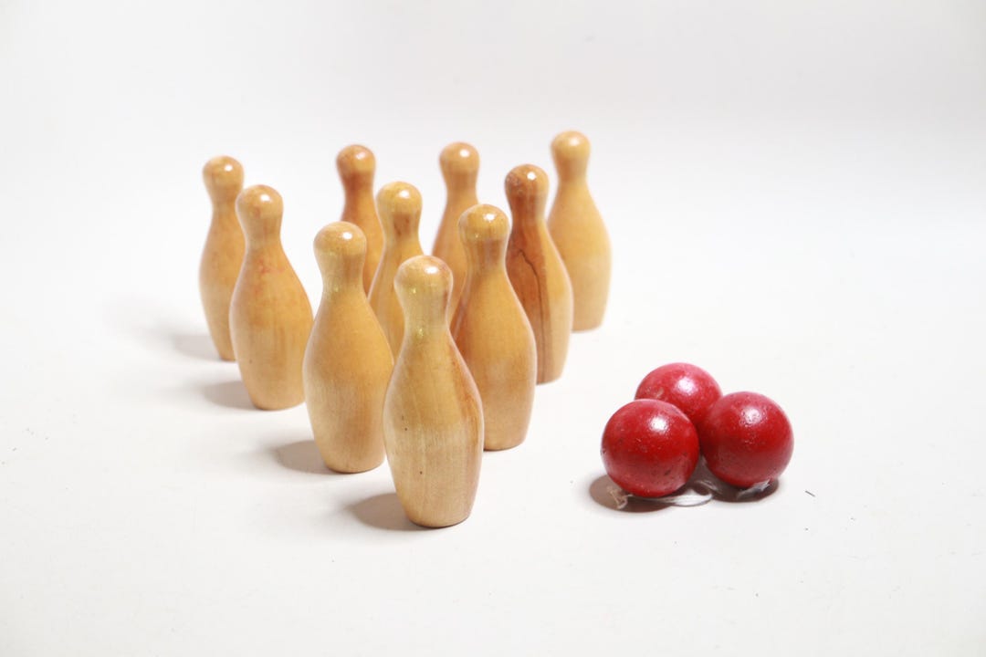 Vintage Child's Bowling Set - Vintage Skittles Set - Mini Bowling Set ...
