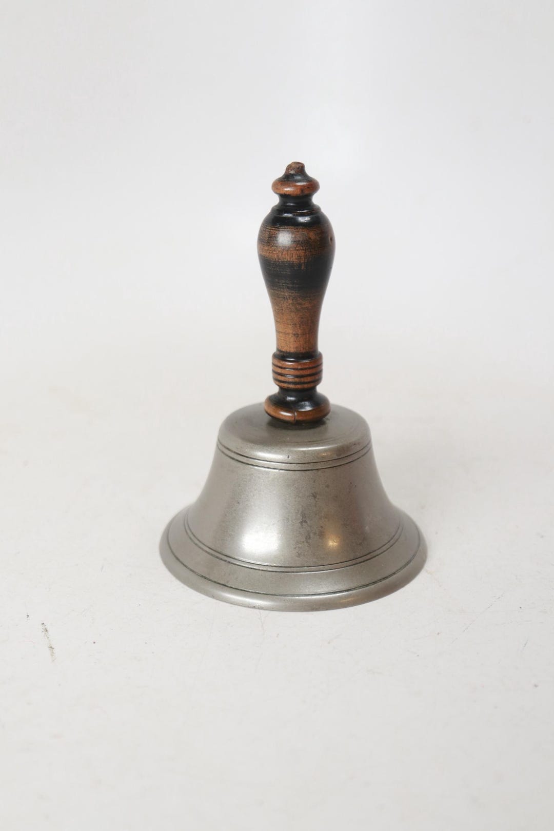Antique School Bell - Smaller Size - Nickel Over Cast Brass - Cast Iron ...