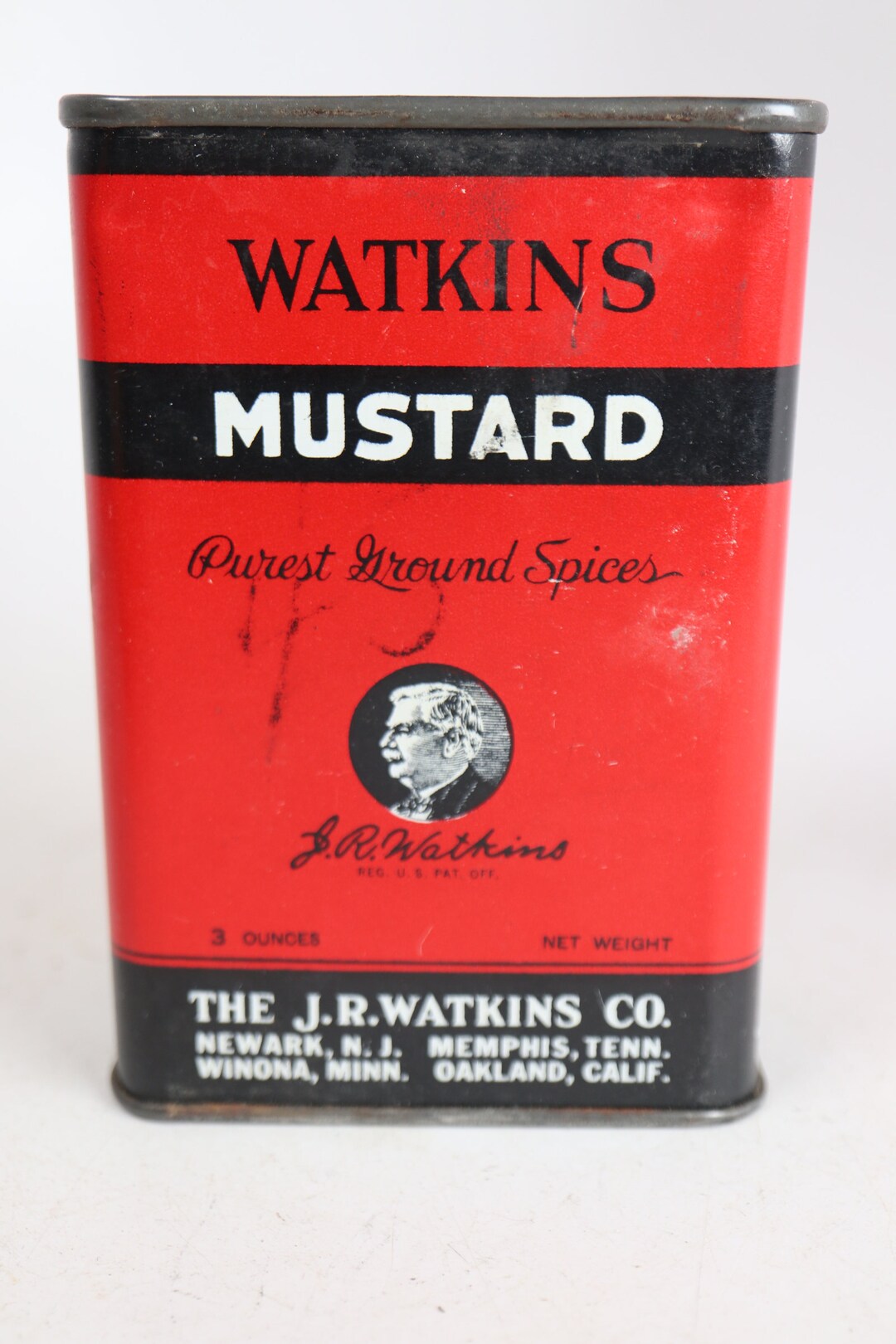 Vintage J.R. Watkins 3 Oz. Vintage Spice Tin Watkins Spice Tin Mustard ...