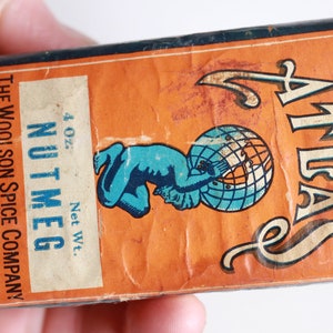 Vintage Spice Tin - Paper Label Atlas Spice Tin - Nutmeg Spice Tin ...