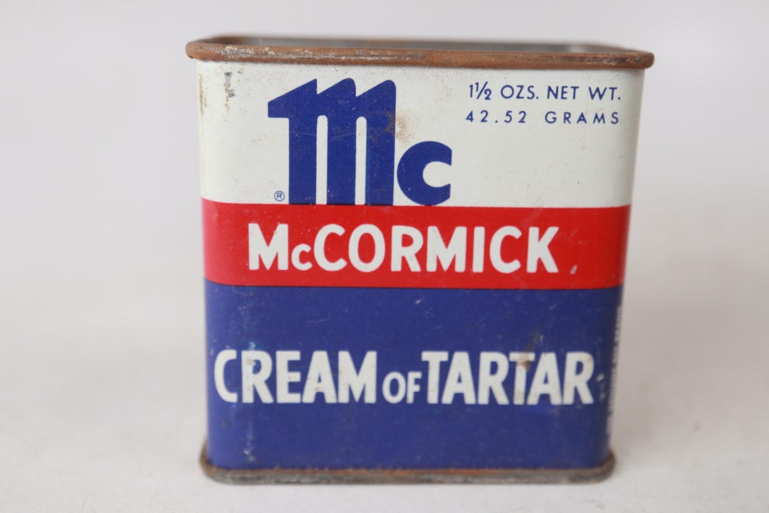 Vintage Mccormick Spice Tin - Cream of Tartar - 1950s - Red White and ...