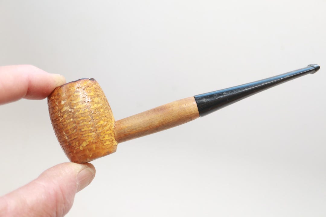 Vintage Corn Cob Tobacco Pipe - Wood Stem - Hand Turned Cob - Tobacco ...