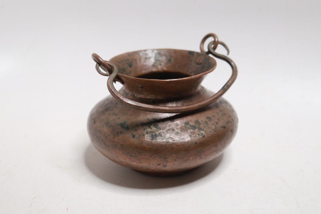 Vintage Small Hammered Copper Vase - Copper Pot - Cauldron - Arts and ...