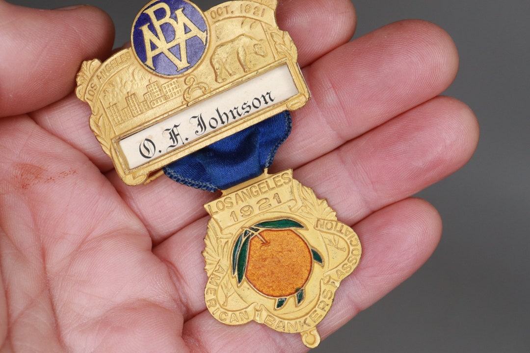 Antique Name Badge Medallion - 1921 - - Badge - Delegate Medal - ABA ...