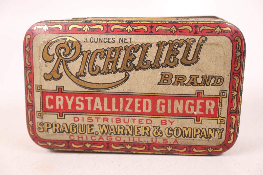 Vintage Richelieu Crystallized Ginger Tin Ginger Container Tin Spice ...
