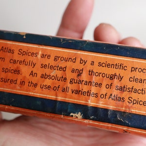 Vintage Spice Tin - Paper Label Atlas Spice Tin - Nutmeg Spice Tin ...