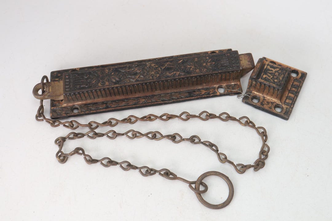 Antique Cast Iron Gate Latch - Complete - Works - Fancy Casting ...