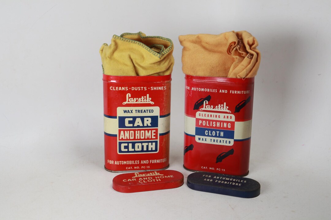 Pair Vintage Polish Las'stick Cleaning and Polishing Cloth Tins ...